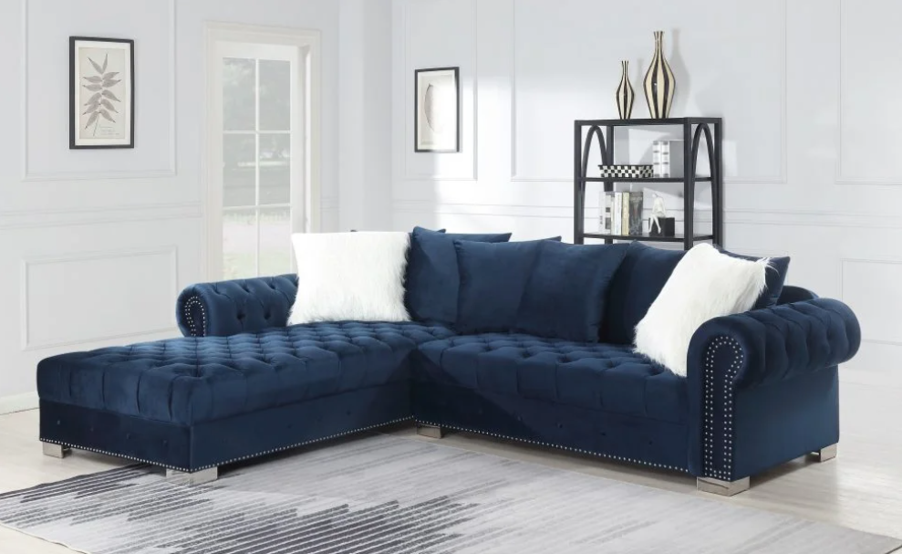 2pc Velvet Sectional